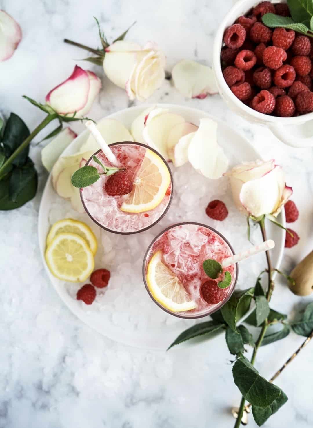 Raspberry Lemon + Herb Smash Cocktail - The Windy City Dinner Fairy