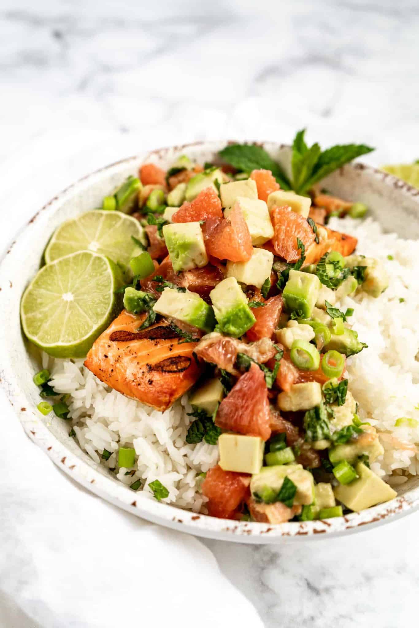 Grilled Salmon with Grapefruit Avocado Salsa - The Windy City Dinner Fairy