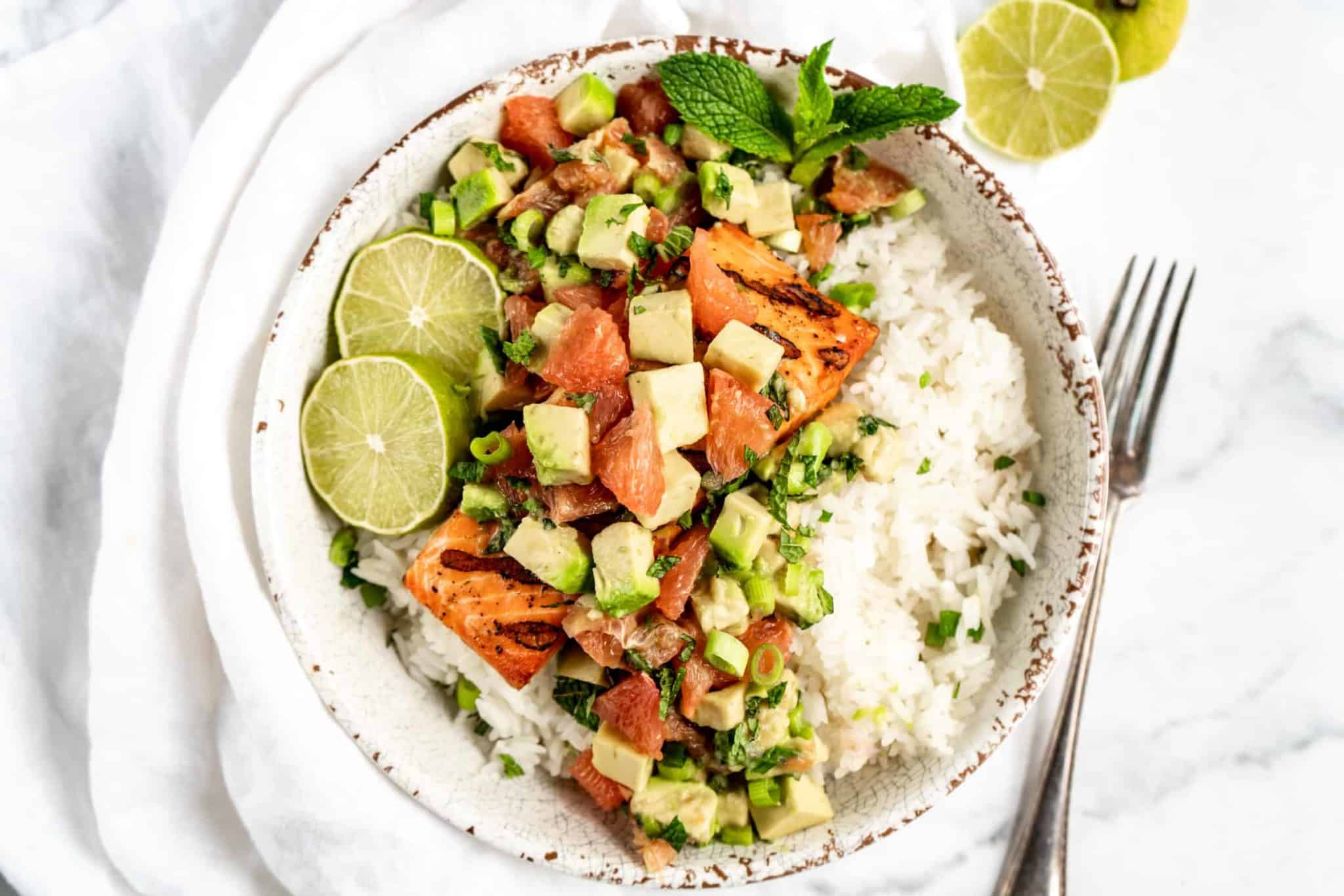 Grilled Salmon with Grapefruit Avocado Salsa - The Windy City Dinner Fairy