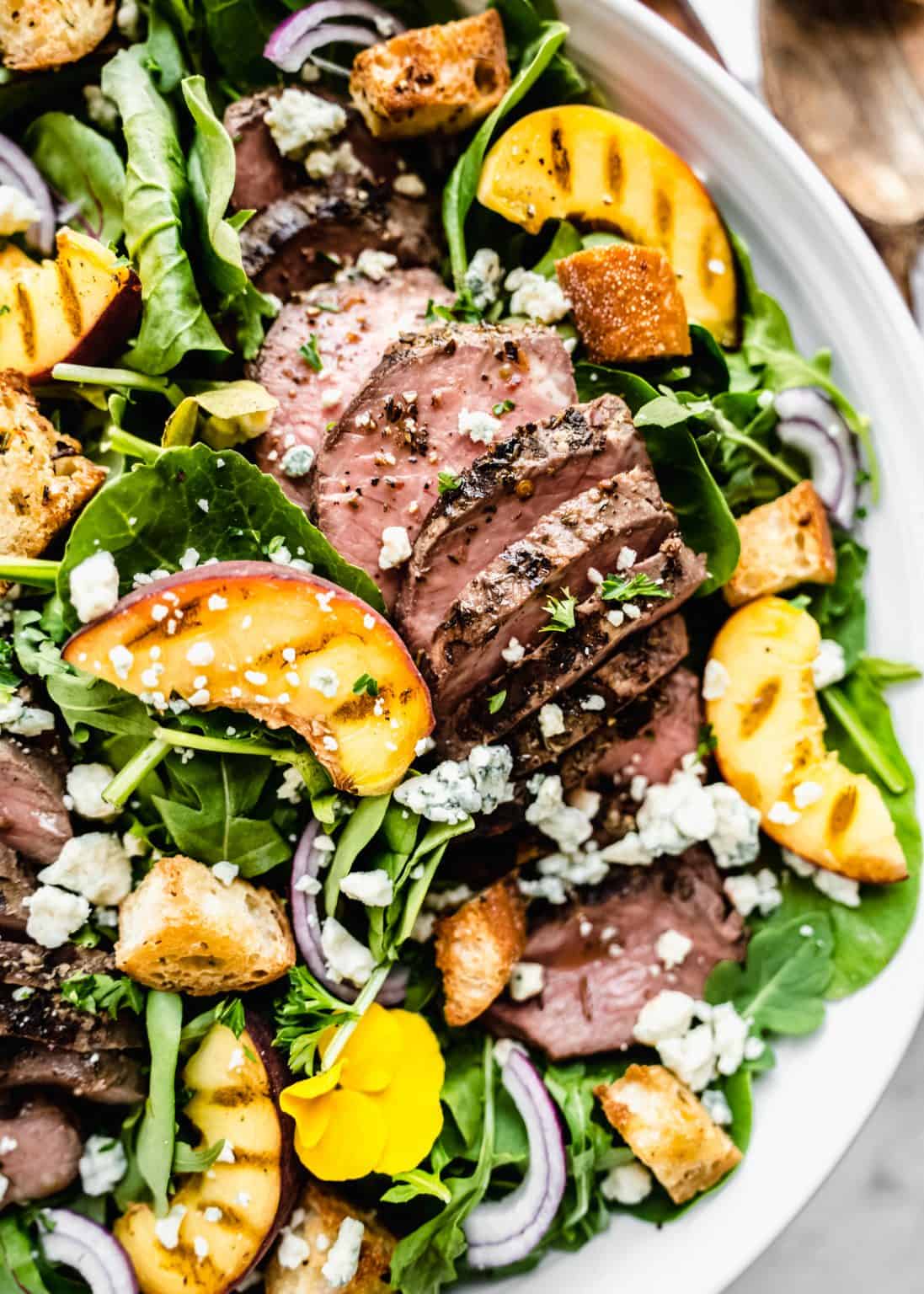 Grilled Peach and Steak Salad - The Windy City Dinner Fairy